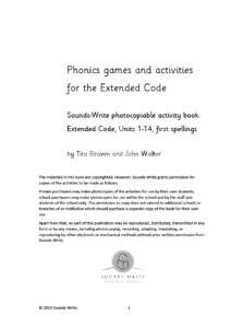 Sounds-Write Phonic Games and Activities for the Extended Code – Sound ...