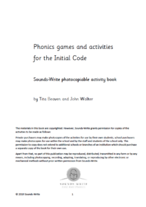 Sounds-Write Phonic Games and Activities for the Initial Code – Sound ...
